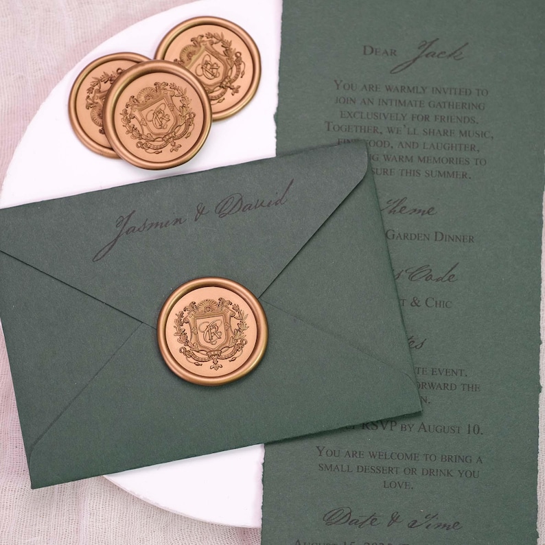 Custom European Family Crest Wax Seal - Personalized Monogram Stamp for ...