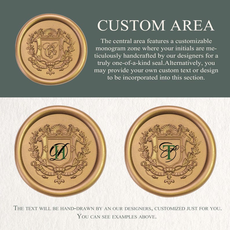 Custom European Family Crest Wax Seal - Personalized Monogram Stamp for ...