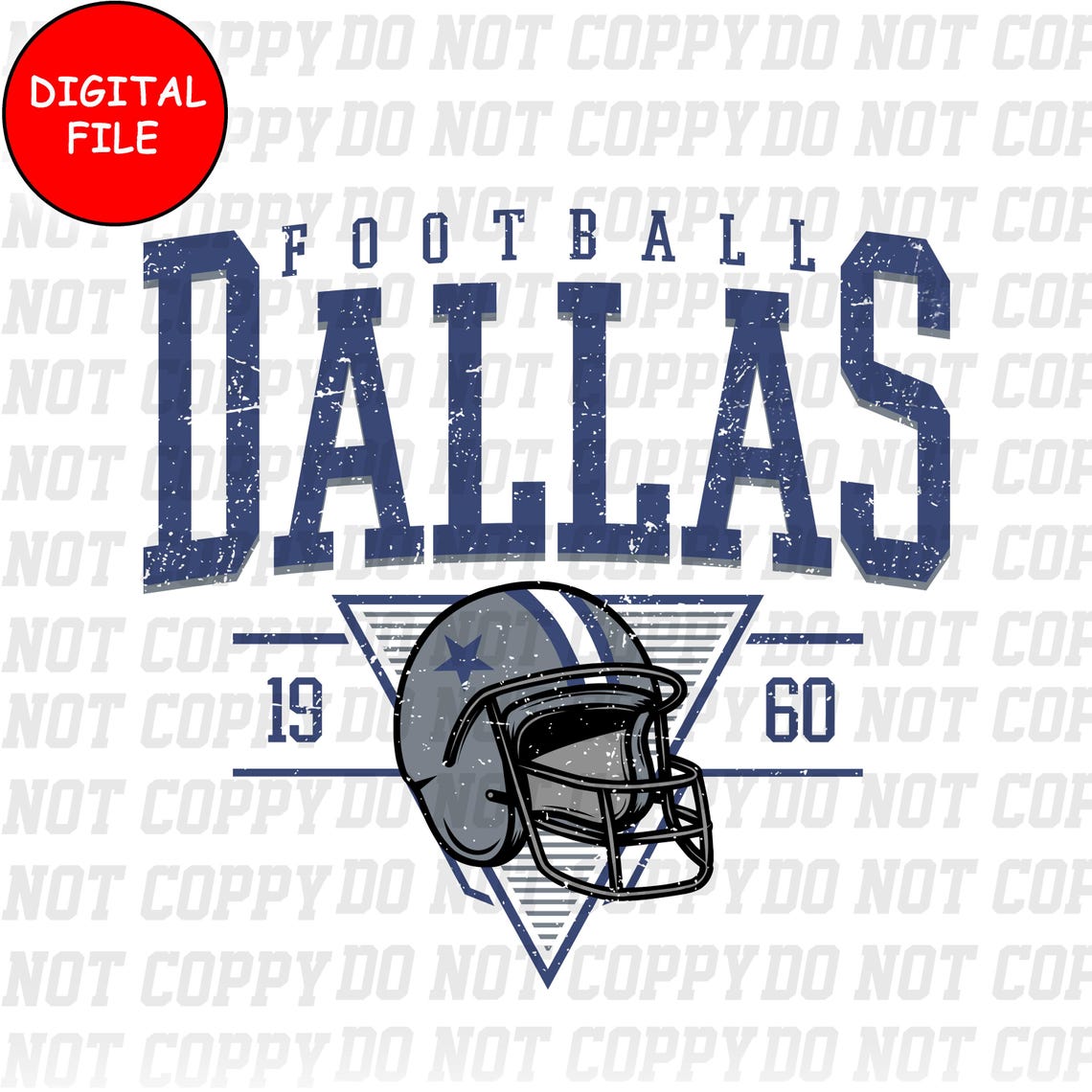 Dallas Football Retro 1960 PNG, Vintage Game Day Helmet Design ...
