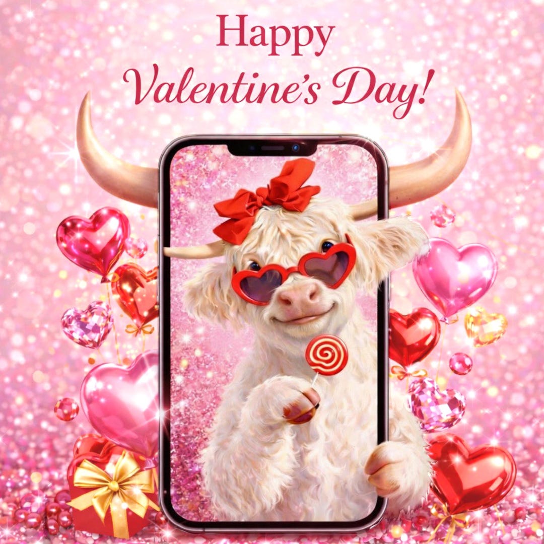 Cute Cow Valentine’s Day Animated Card | Romantic Valentine Video With ...