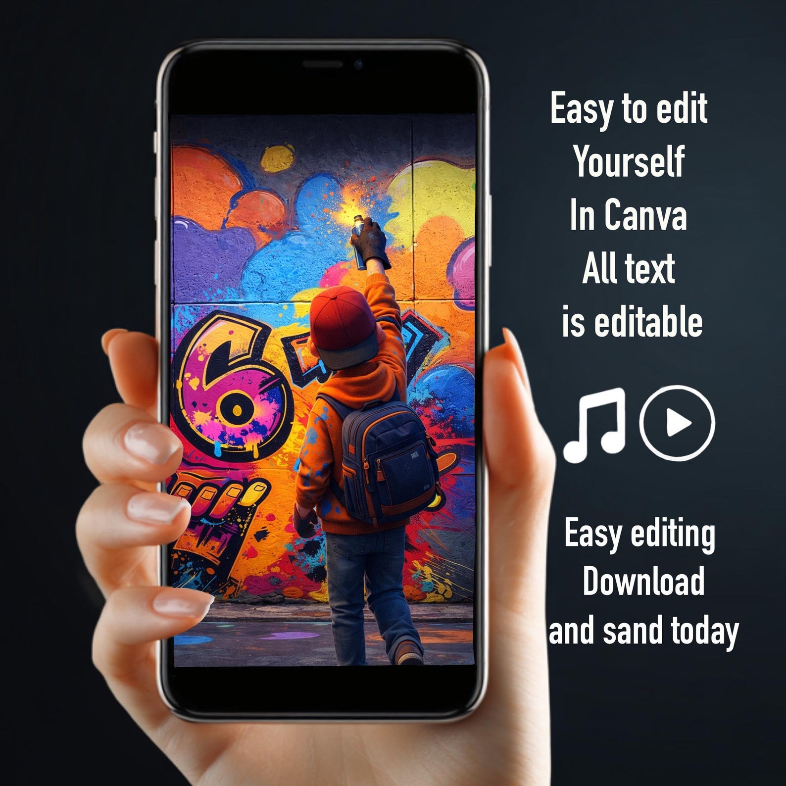 Editable Animated Graffiti Birthday Invitation | 6 7 Meme | Street Art ...