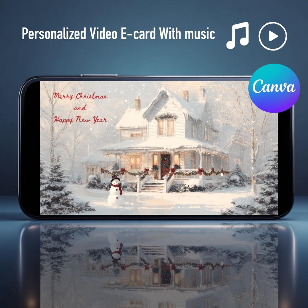 Editable Christmas Animated Ecard With Music | Holiday Digital Message ...