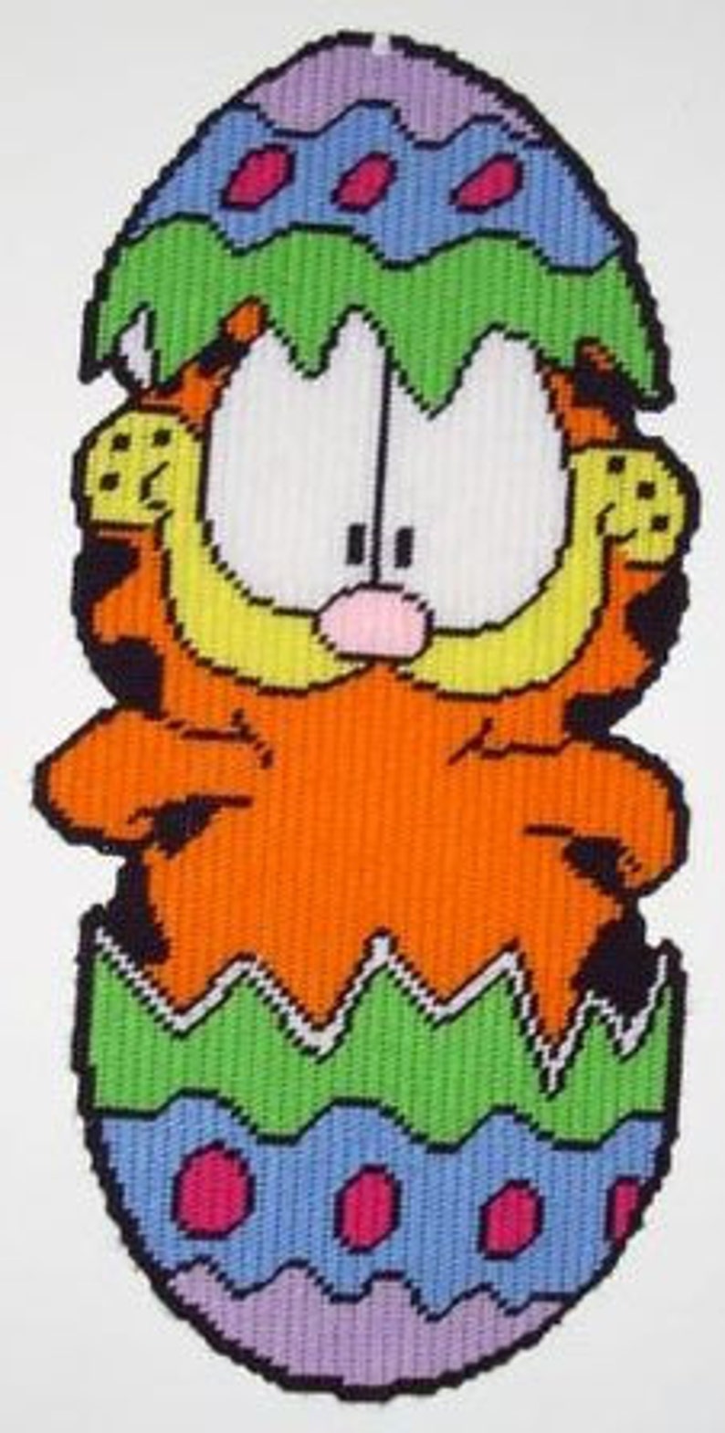 Easter Egg Garfield Plastic Canvas Pattern - Etsy Canada
