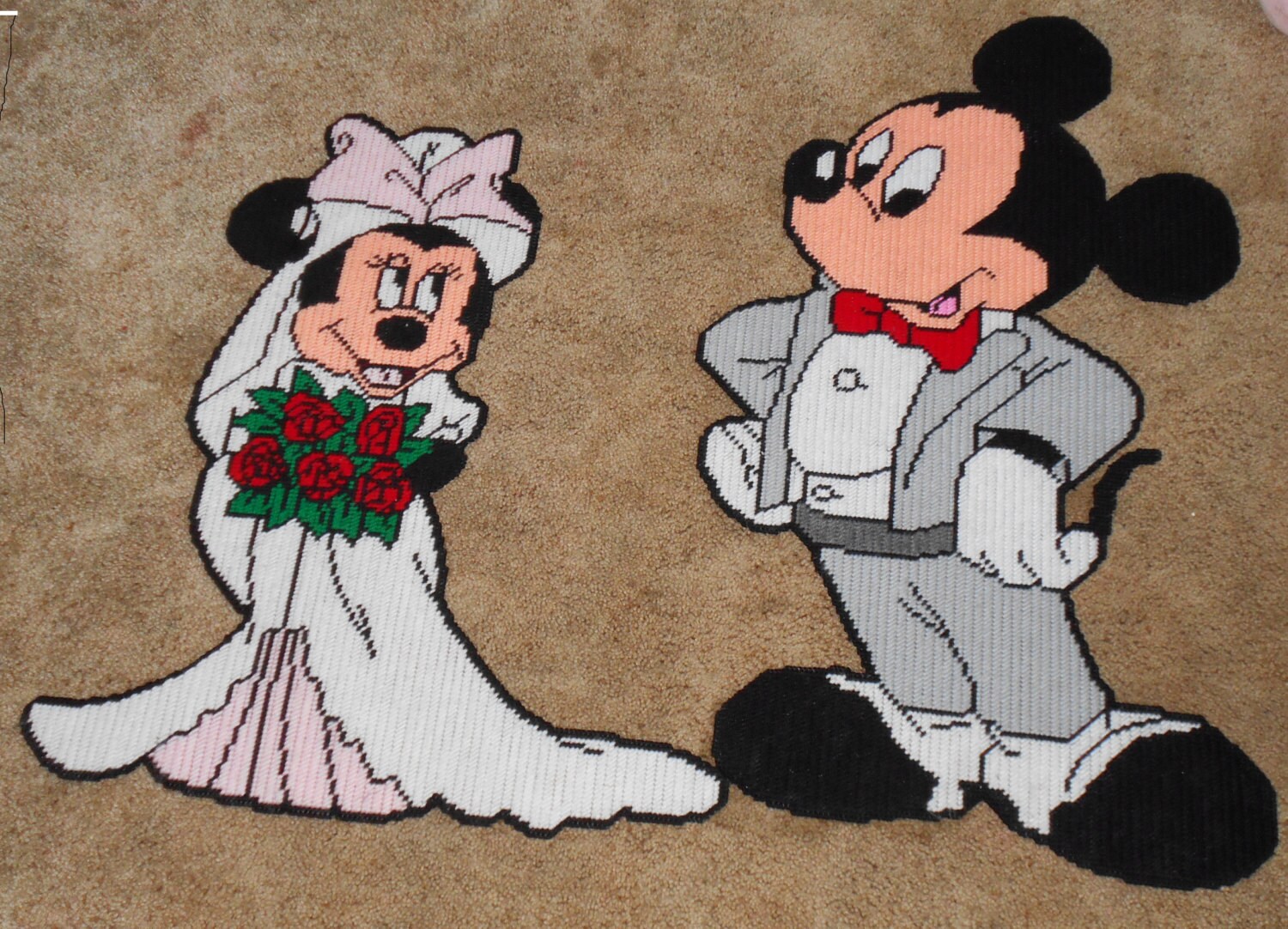Wedding Day Mickey and Minnie Mouse Plastic Canvas Pattern - Etsy