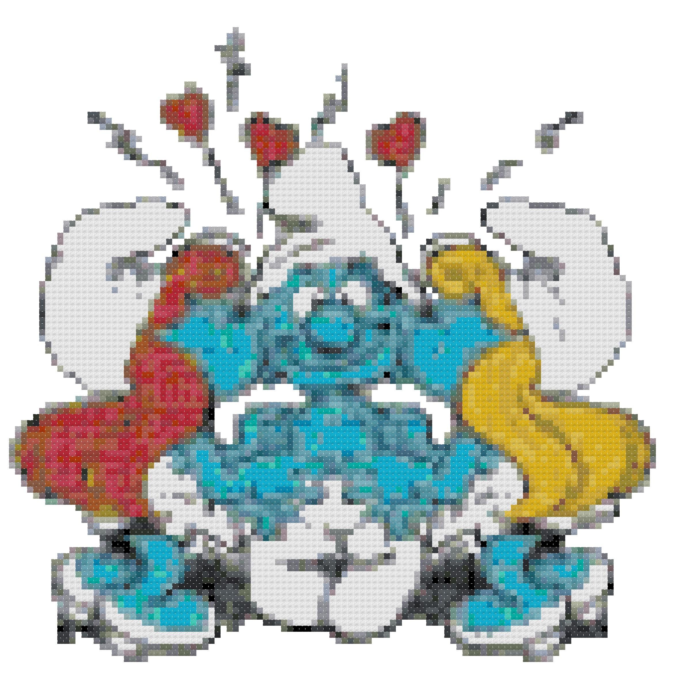 A Smurfy Kiss Cross Stitch Pattern | Etsy