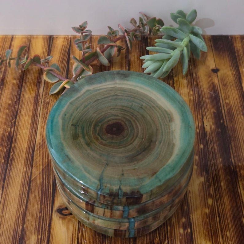 Rustic Wood & Resin Coaster Set: Live Edge Drink Coasters With Holder ...