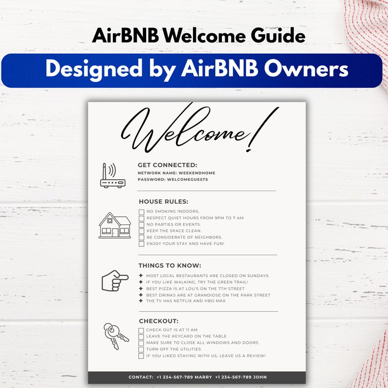 Editable Airbnb Welcome Letter Template | Printable Guest Welcome Guide ...