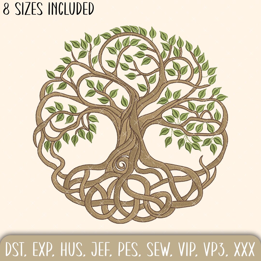 Tree of Life Embroidery Design, Colorful Tree of Life Machine ...