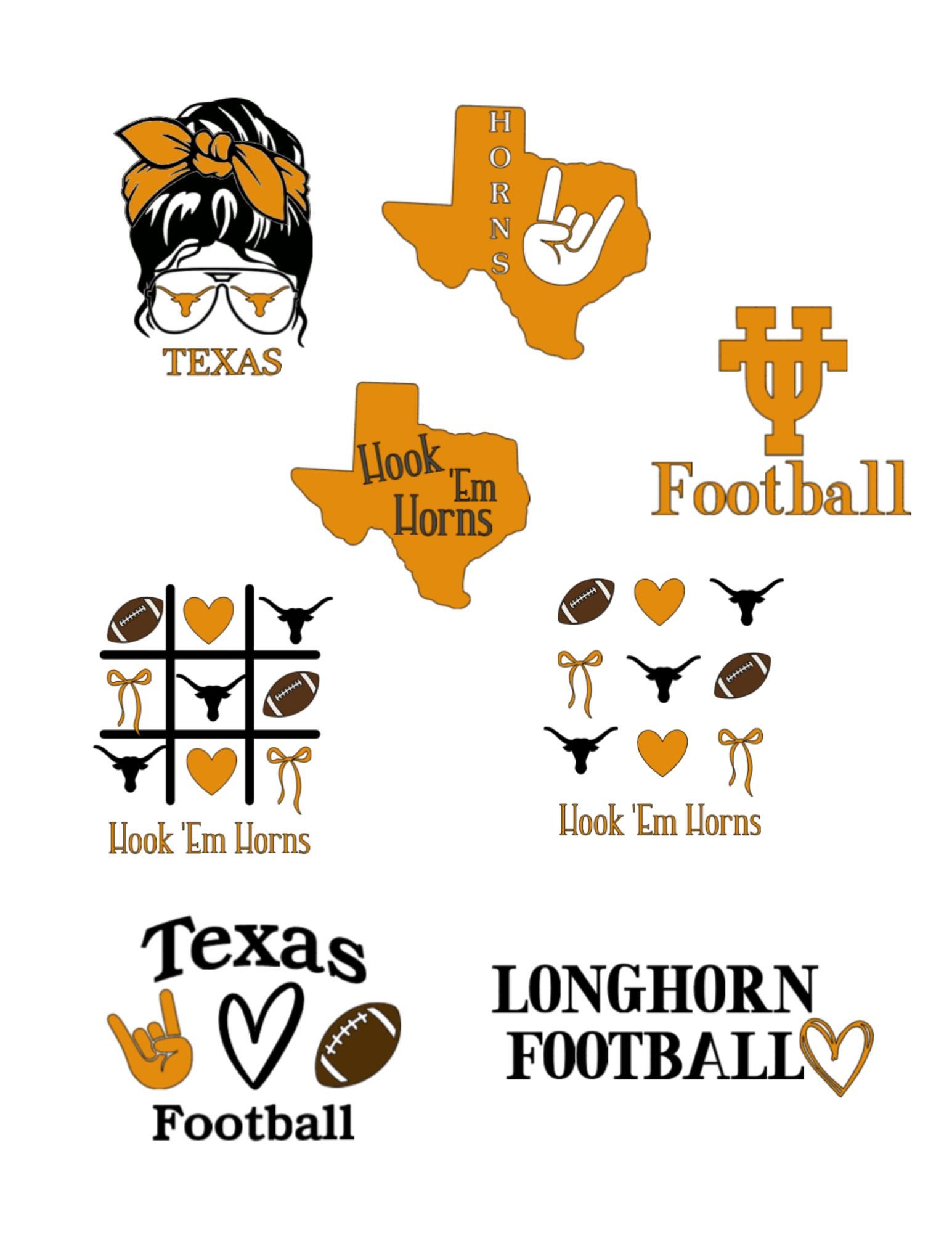 8 Different Texas Longhorns Football Designs - Etsy