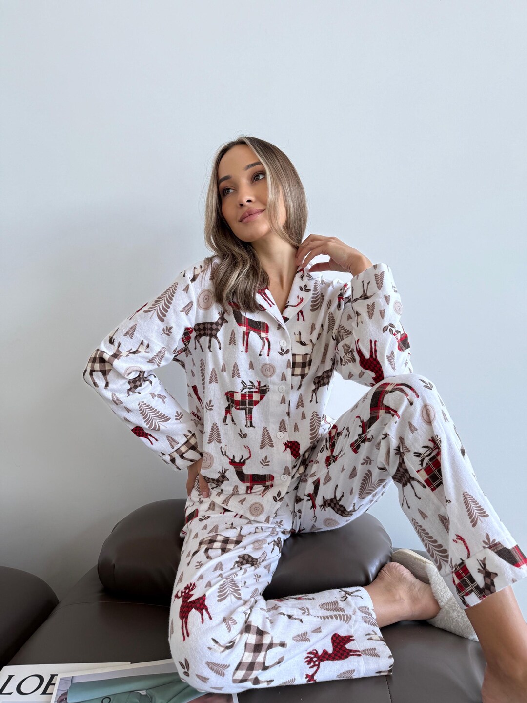 Nordic Flannel Pajama Set “nordy”, 100% Cotton Women’s Sleepwear, Cozy ...