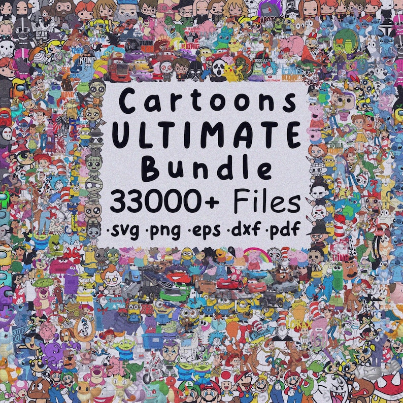 33000+ Cartoon SVG Mega Bundle: Characters for Cricut (digital Download ...