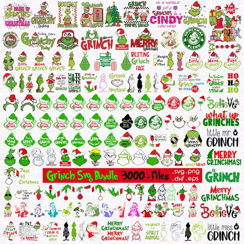 3000+ the Grinch Svg Bundle , Christmas Svg, Cricut, Silhouette , 750 ...