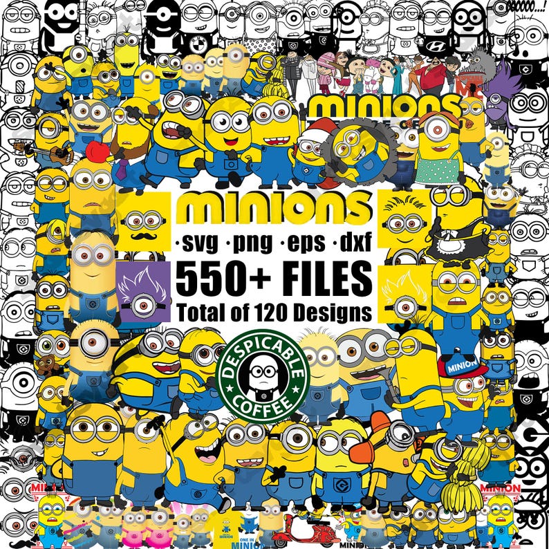 550+ Minions SVG Clipart Bundle (digital Files) - Etsy