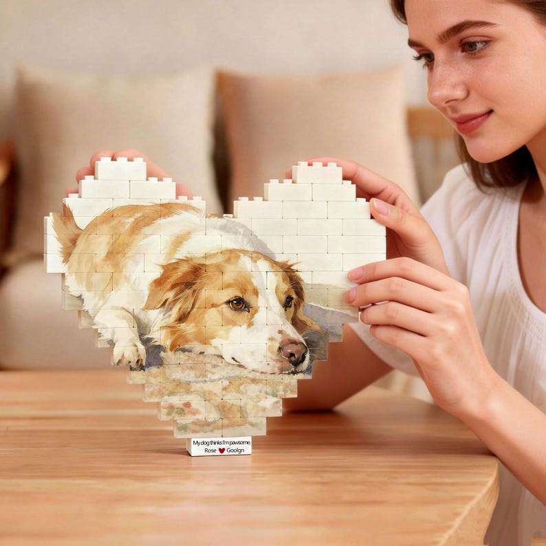 Custom LEGO Puzzle With Photo: Personalized Heart-shaped Building ...