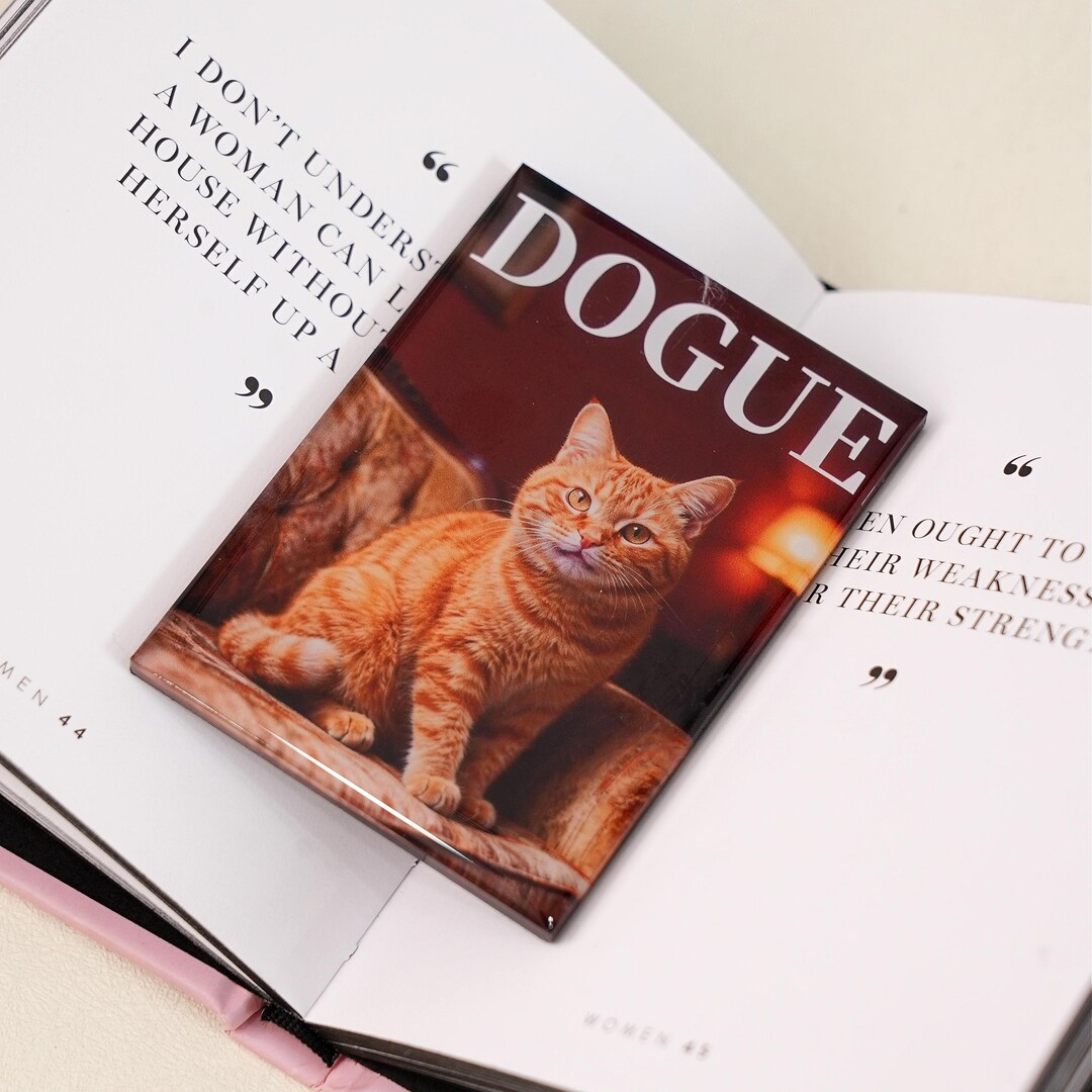 Custom DOGUE Style Large Acrylic Fridge Magnet With Pet Photo ...