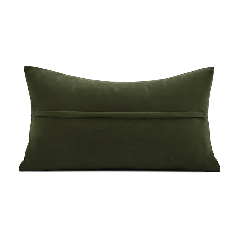 Green Velvet Lumbar Pillow Cover, Geometric Wave Design (12x20) - Etsy