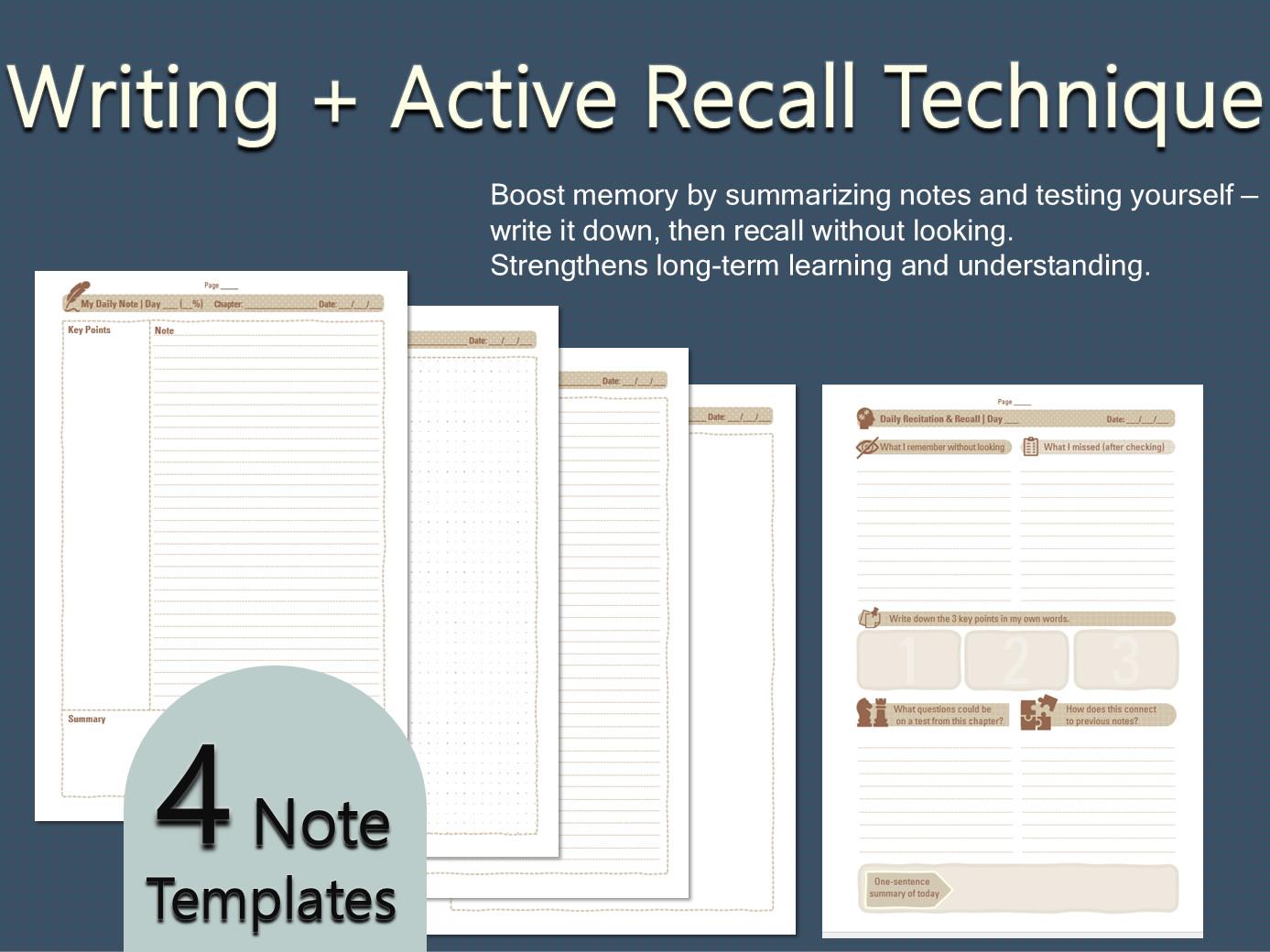 Active Recall Study Planner | Textbook Mastery System | Printable ...