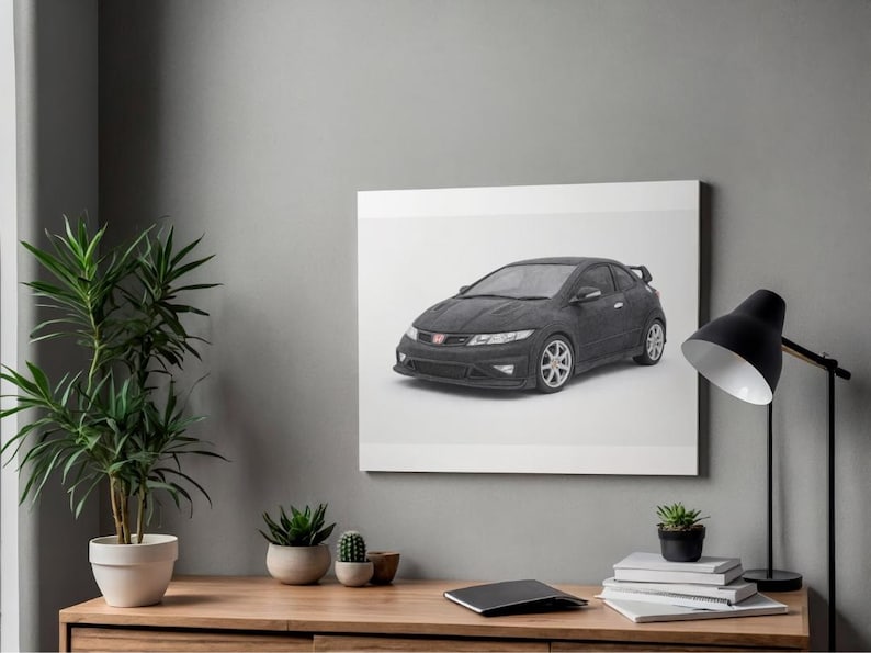 Honda Civic FN2 Type R Plush Car Poster | Modern Hot Hatch Wall Art ...