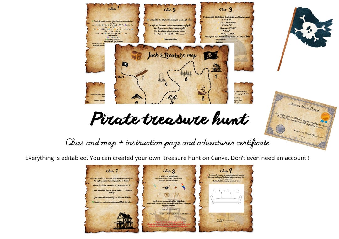Customizable Treasure Map, Editable Treasure Map, Indoor or Outdoor ...