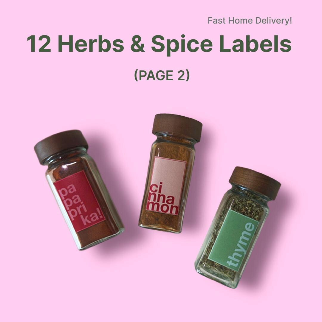 Modern Spice Jar Labels: Minimalist Kitchen Stickers Page 2 - Etsy UK