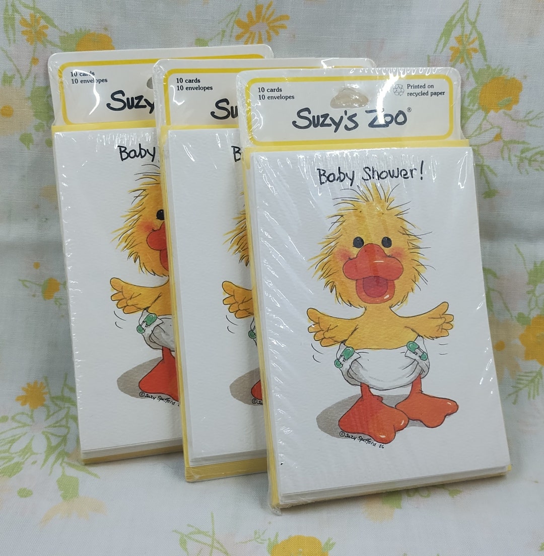 Vintage SUZY'S ZOO Duck Baby Shower Invites 30 Invitations 3 Sealed ...