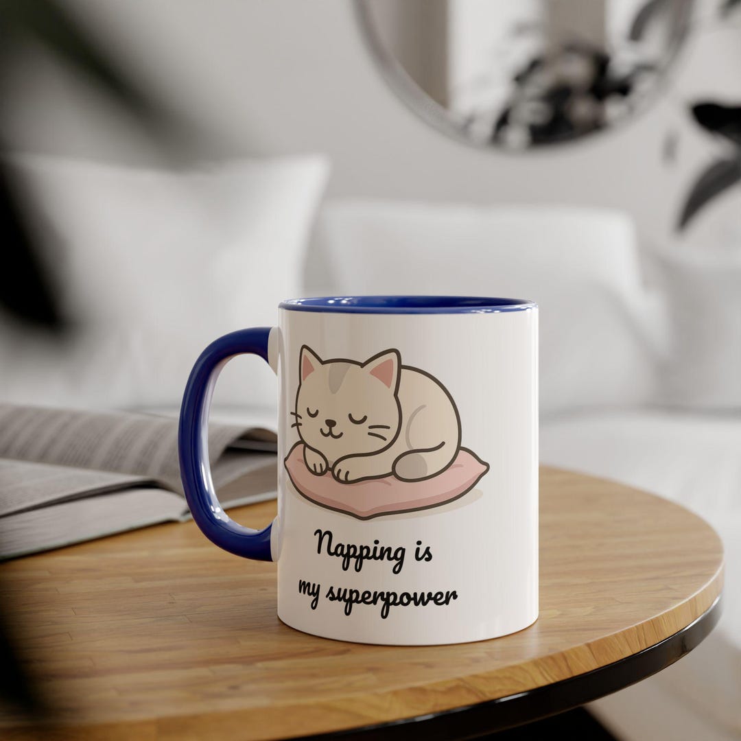 Cute Cat Mug, Napping is My Superpower, Animal Themed Cup for Cat ...