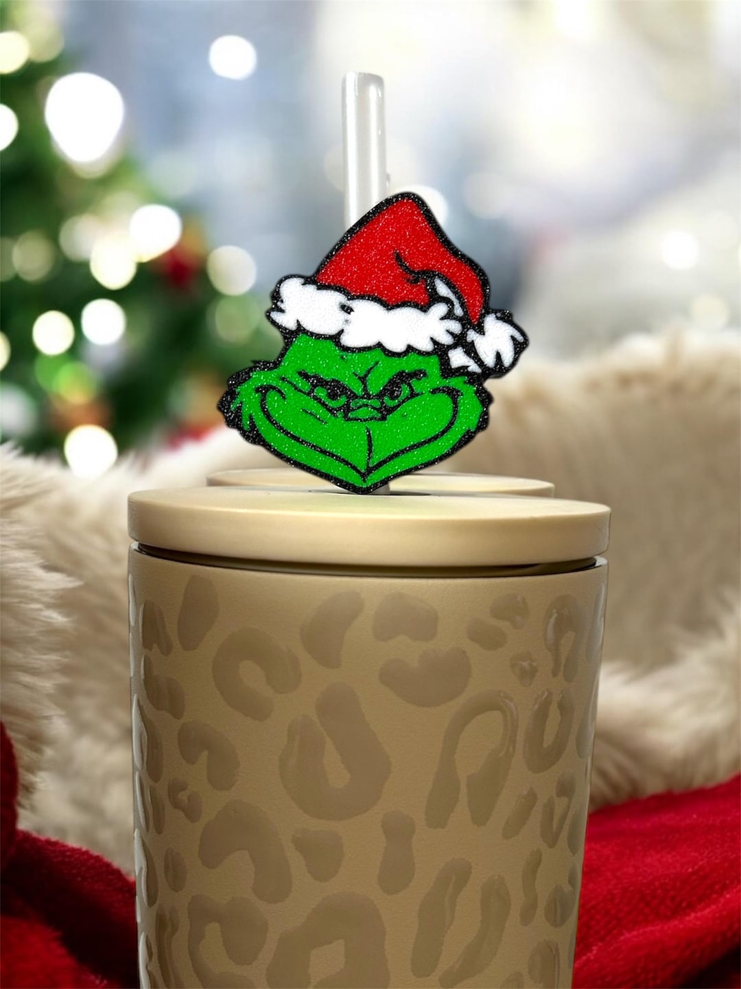 Grinch Straw Topper - Etsy