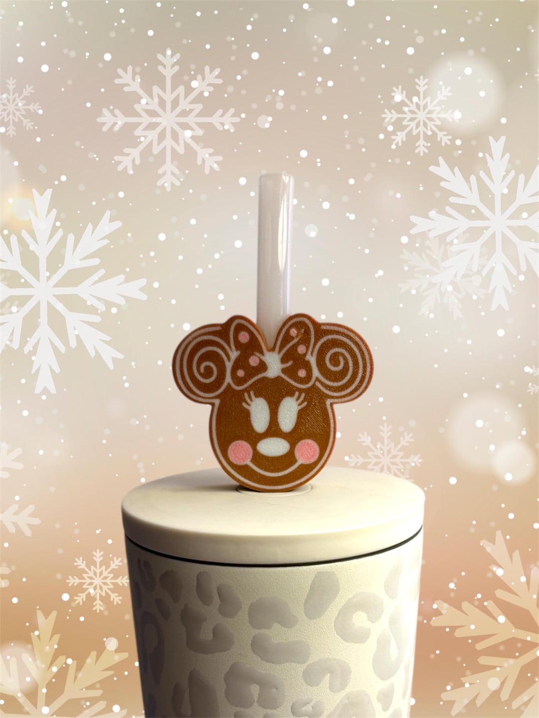 Minnie Mouse Gingerbread Straw Topper - Etsy