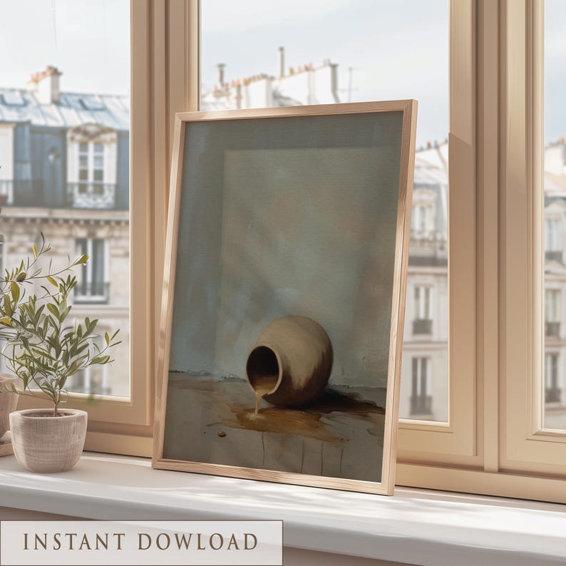 Alabaster Jar of Anointing Oil Printable Religious Wall Art, Minimalist ...