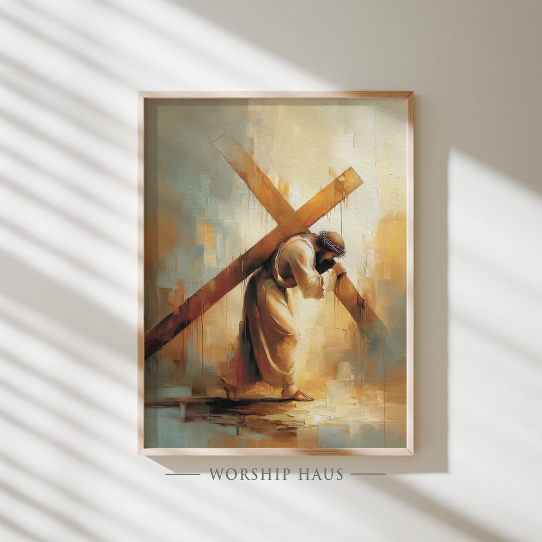 Path to Calvary Print – Meaningful Christian Gift, Jesus Carrying Cross ...