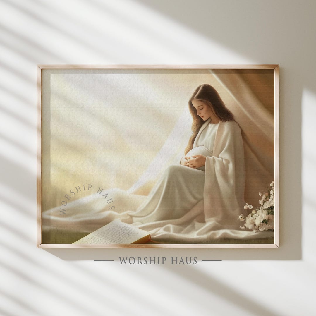 Blessed Among Women Christian Wall Art Mary in Prayer Scene Catholic ...