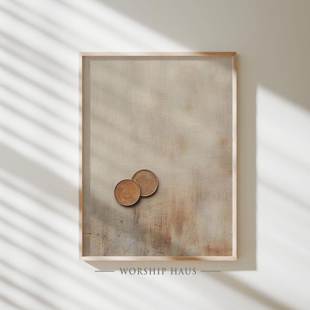 Two Small Coins - Jesus and the Widow’s Offering Inspirational Wall Art ...
