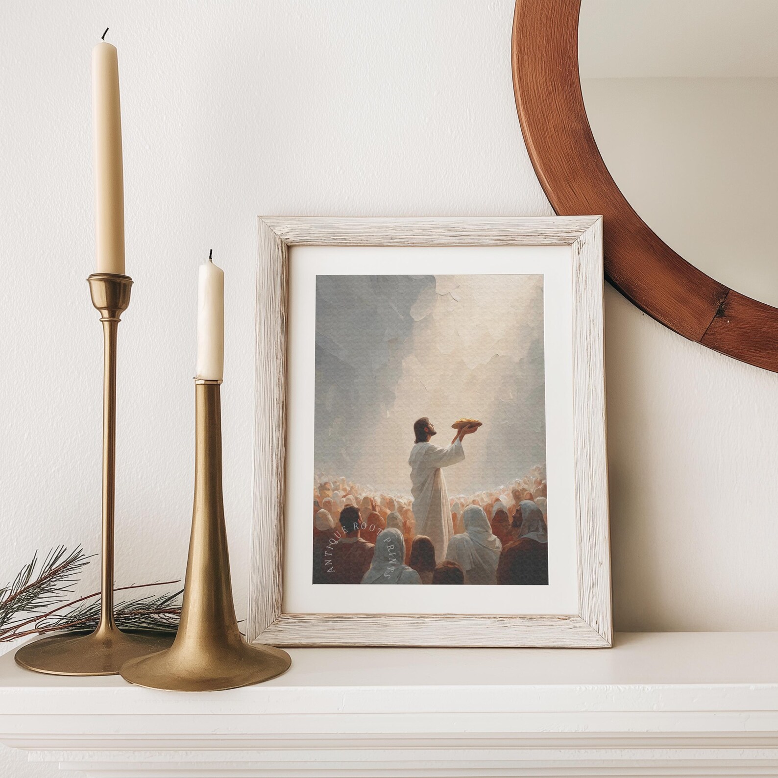 Five Loaves and Two Fish Christian Wall Art Jesus Feeding 5000 Crowd ...