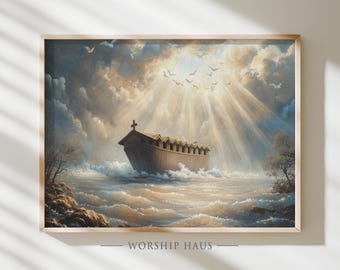 Noah's Ark Digital Download Poster for Printing Bible Verse Christian ...