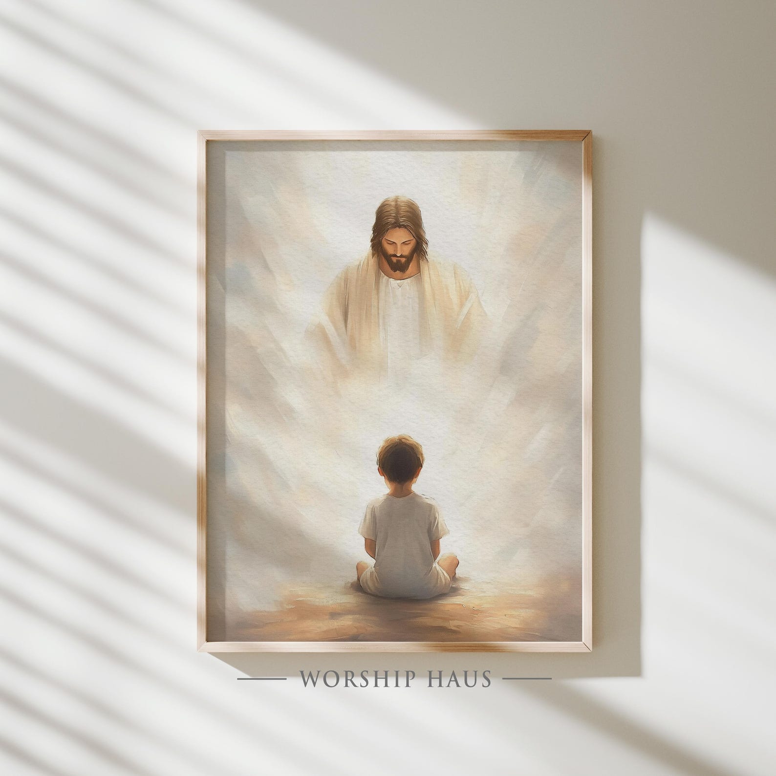 I Am the Light of the World Christian Wall Art Jesus and Child Scene ...