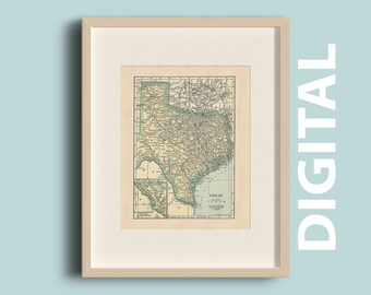Printable Texas Map | Etsy