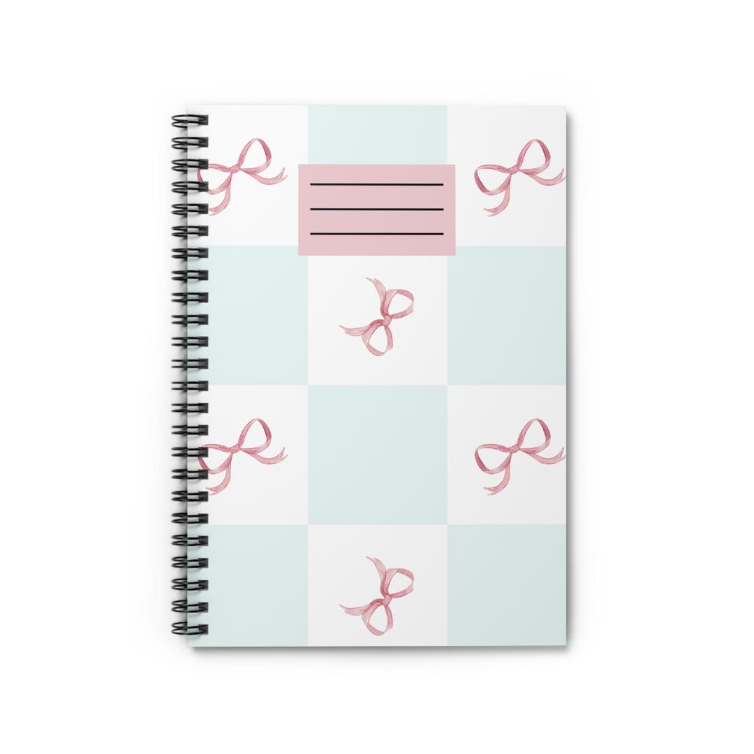 Cute Spiral Notebook With Pink Ribbons | Perfect for School, Journaling ...