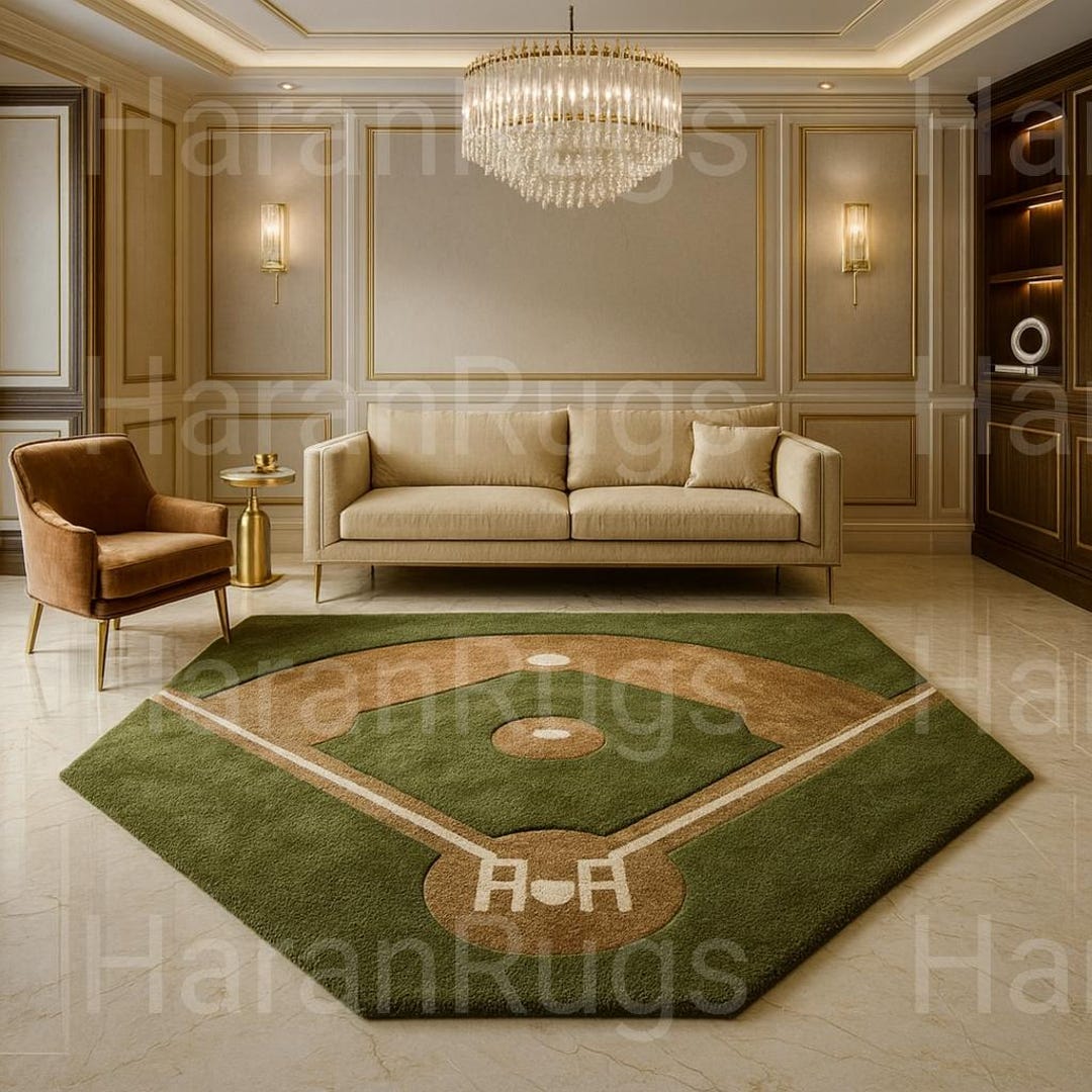 Baseball Field Rug: Sports Theme Decor for Playroom - Etsy
