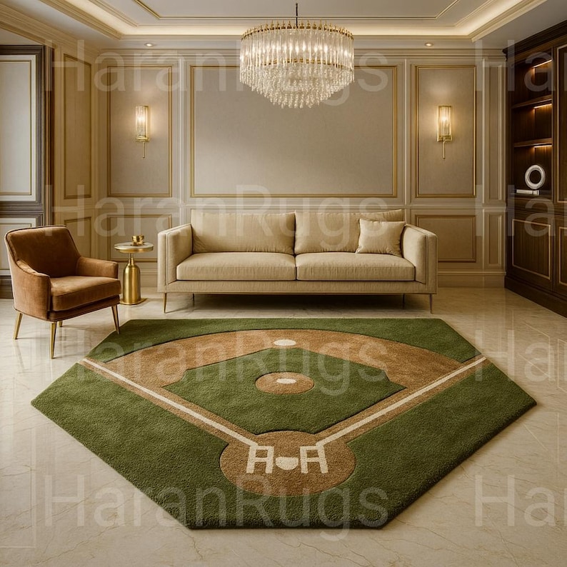 Baseball Field Rug: Sports Theme Decor for Playroom - Etsy