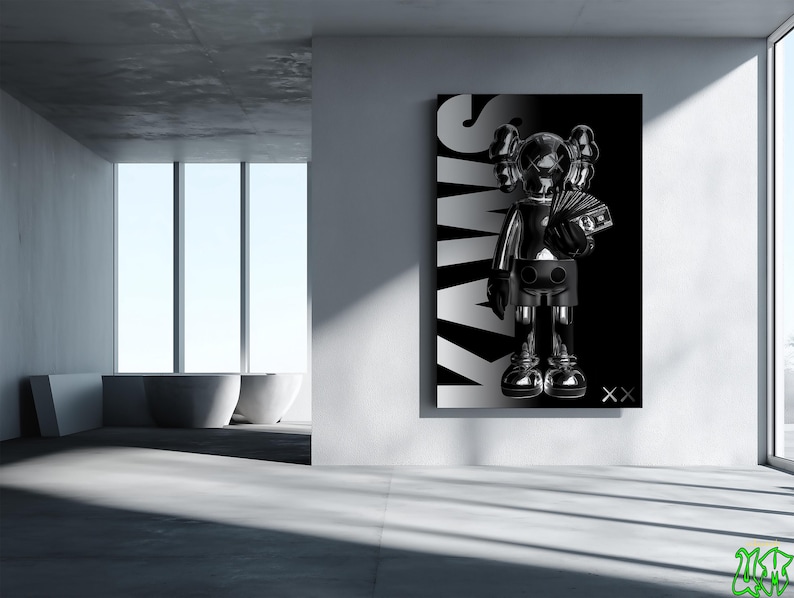 Single Black KAWS Digital Wall Art Poster, Hypebeast Decor Print - Etsy