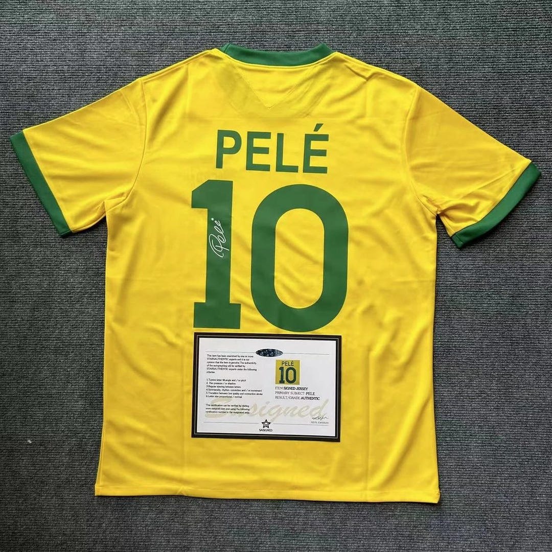 Pele SIGNED Brazil Signature Shirt/jersey COA Pele Rare Signed Photo ...