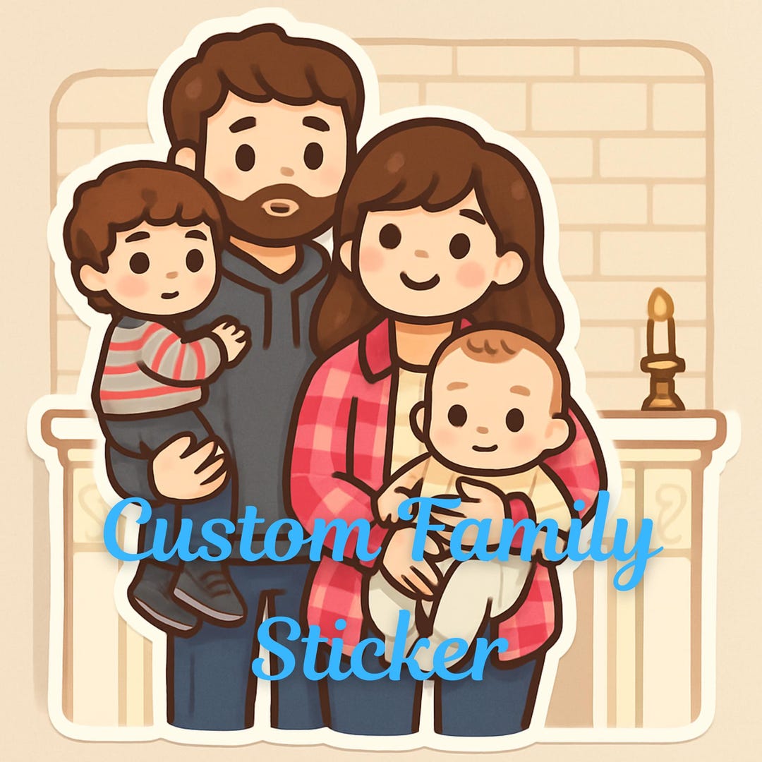 Custom Family Stickers From Photo • Personalized Cartoon Sticker ...