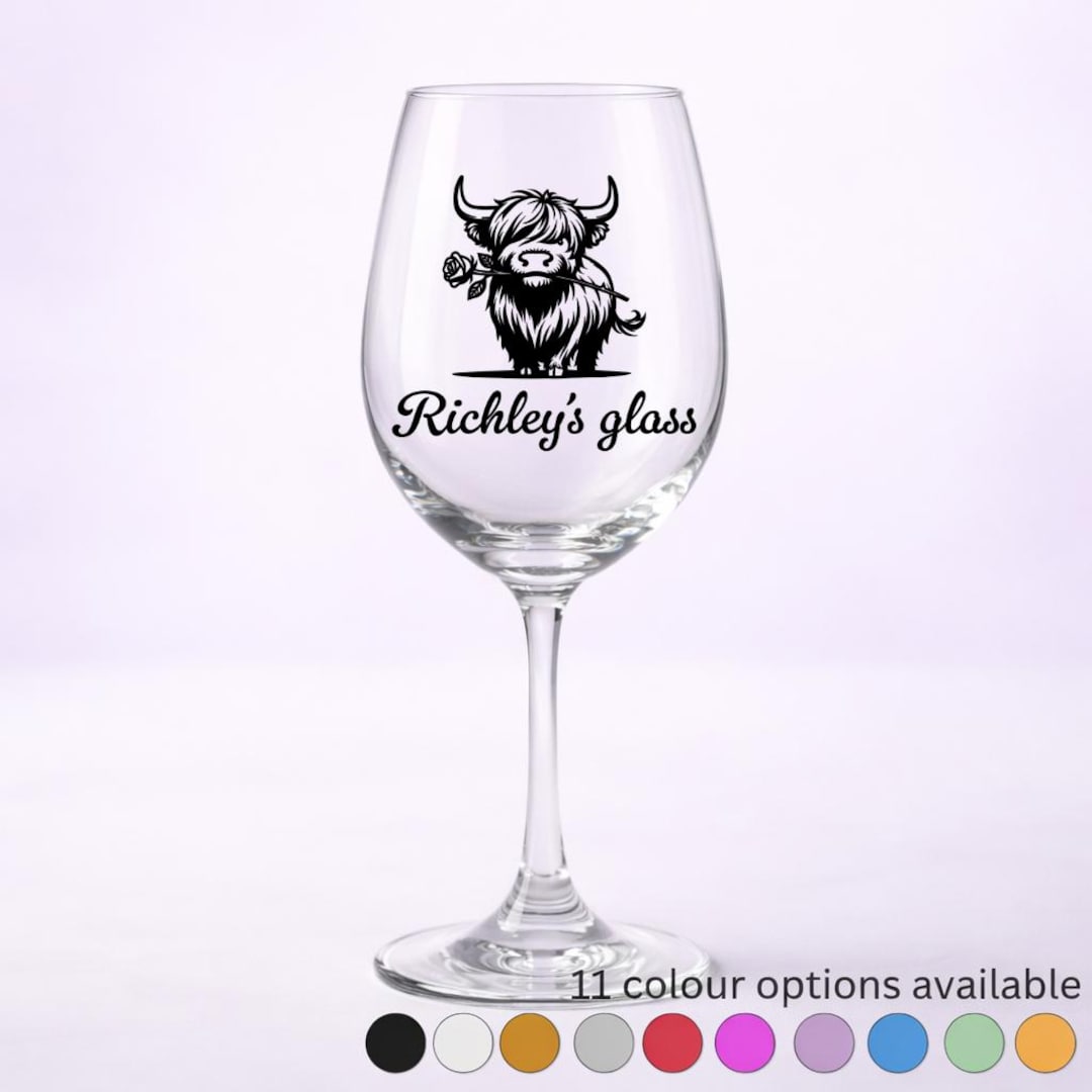 Personalised Highland Cow Wine Glass – Farmhouse Kitchen Decor - Etsy