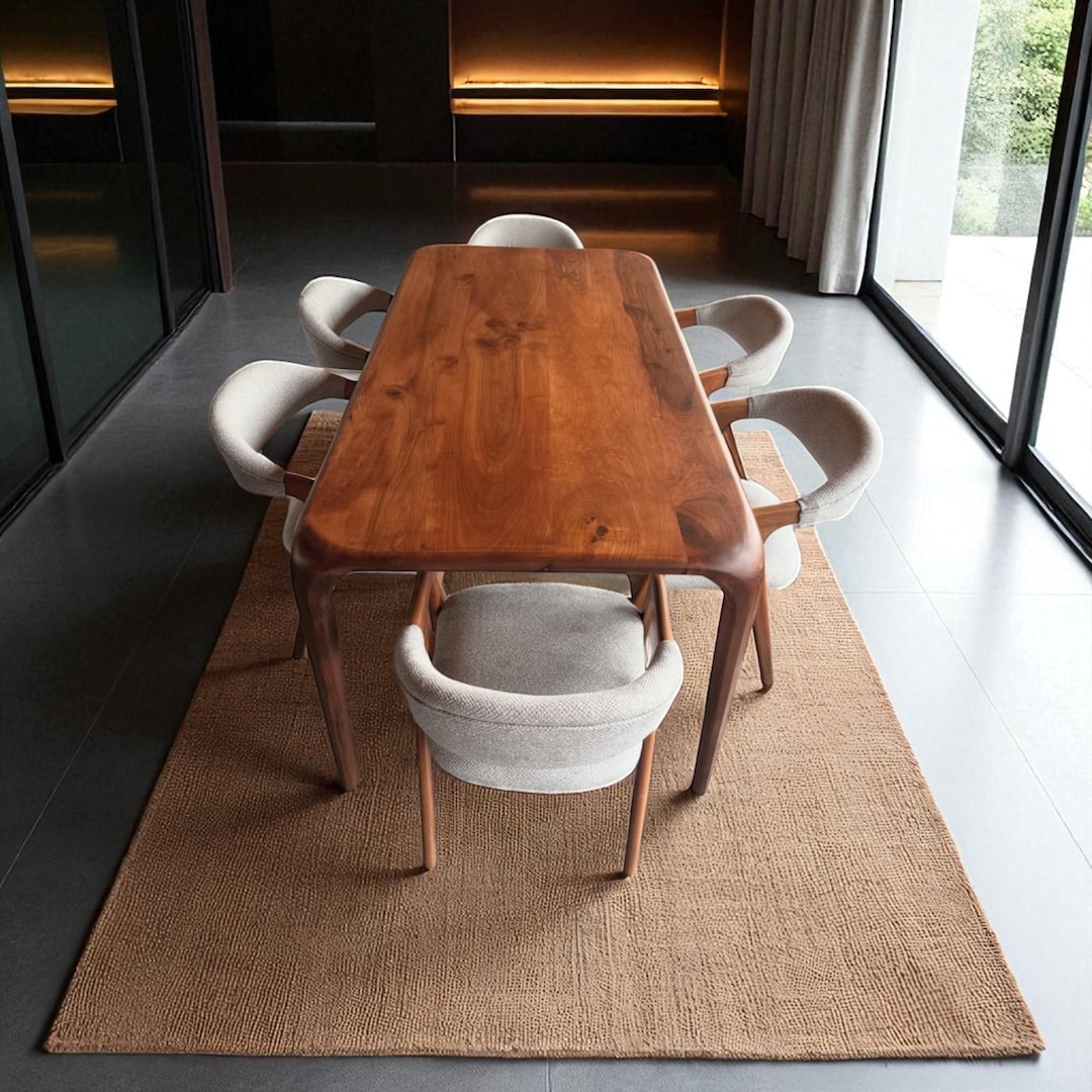 Custom Walnut Dining Table, Natural Dinner Table, Living Room Furniture ...