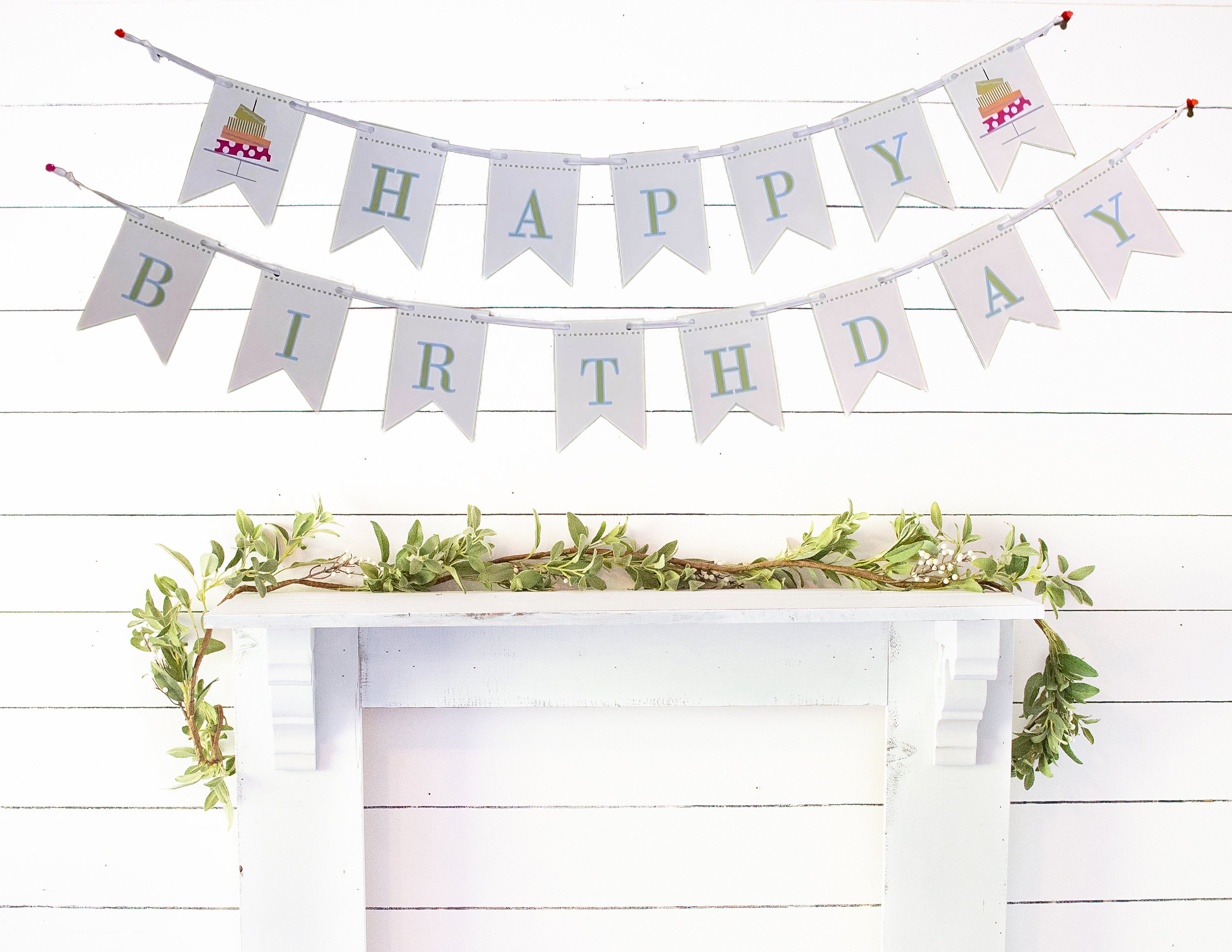 Happy Birthday Banner With Whimsical Cake , Happy Birthday Printable ...