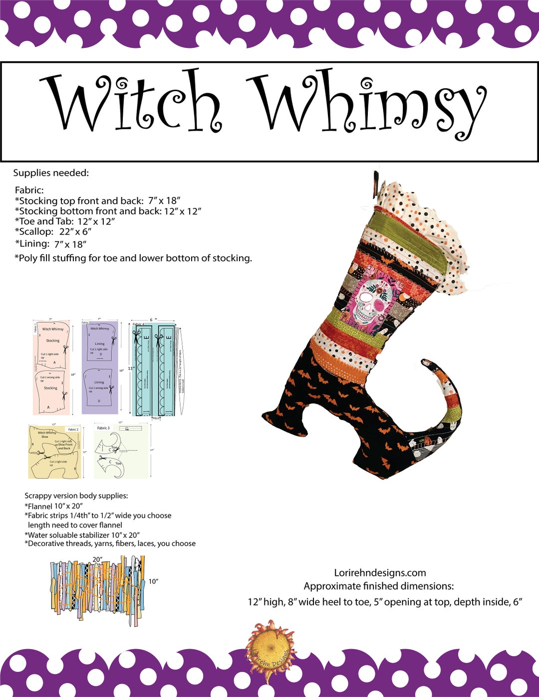 Halloween Witch Downloadable Decoration, Witch Shoe DL Sewing Pattern ...