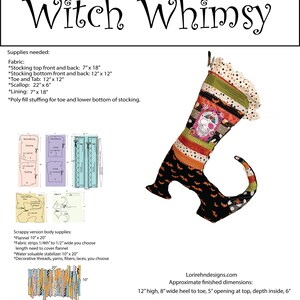 Halloween Witch Downloadable Decoration, Witch Shoe DL Sewing Pattern Decoration, Halloween ...