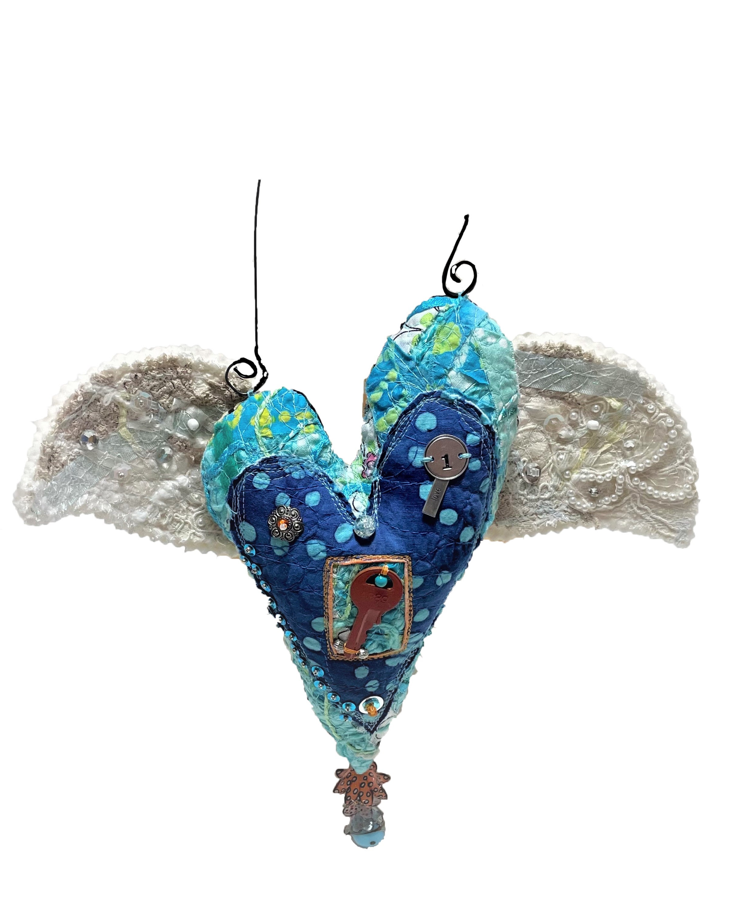 Heart Art, Angel Winged Heart, Heart Sewing Pattern Downloadable Copy ...