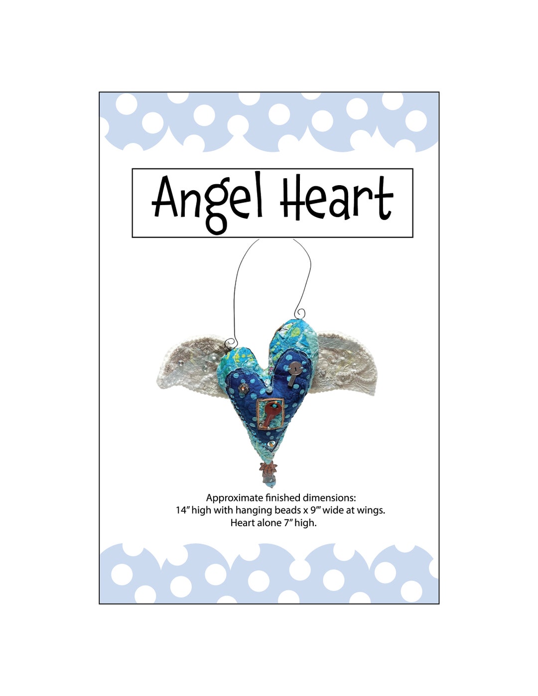 Heart Art, Angel Winged Heart, Heart Sewing Pattern Downloadable Copy ...