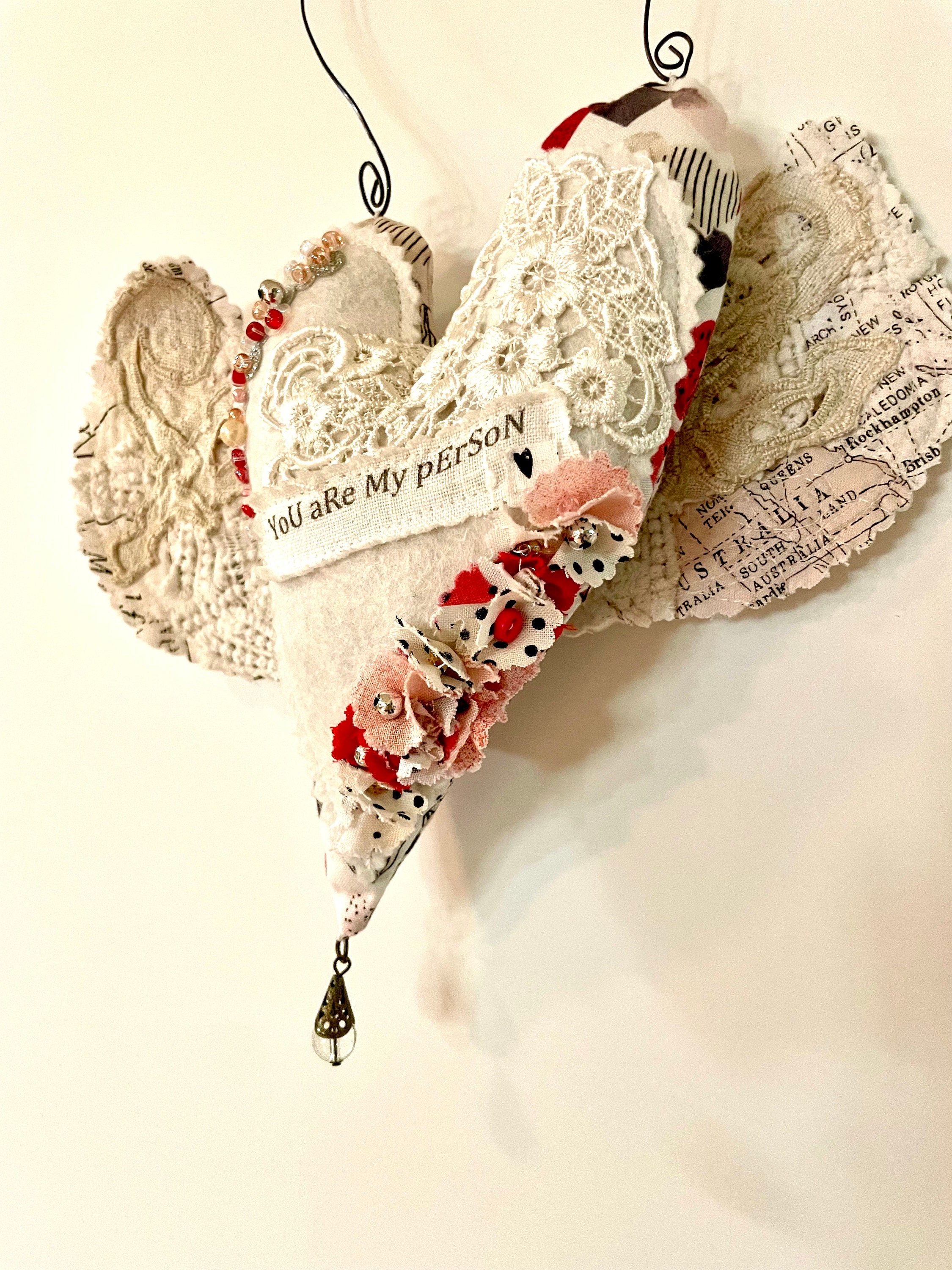 Heart Art, Angel Winged Heart, Heart Sewing Pattern Downloadable Copy ...